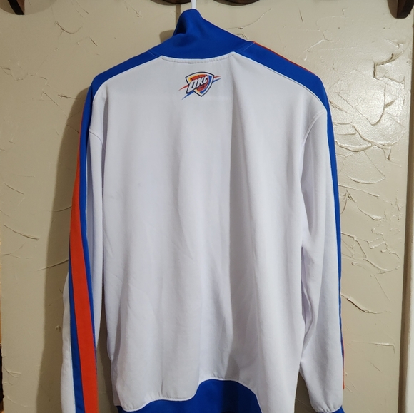 NBA | Jackets & Coats | Nba White Blue Okc Thunder Jacket Coat Like New ...